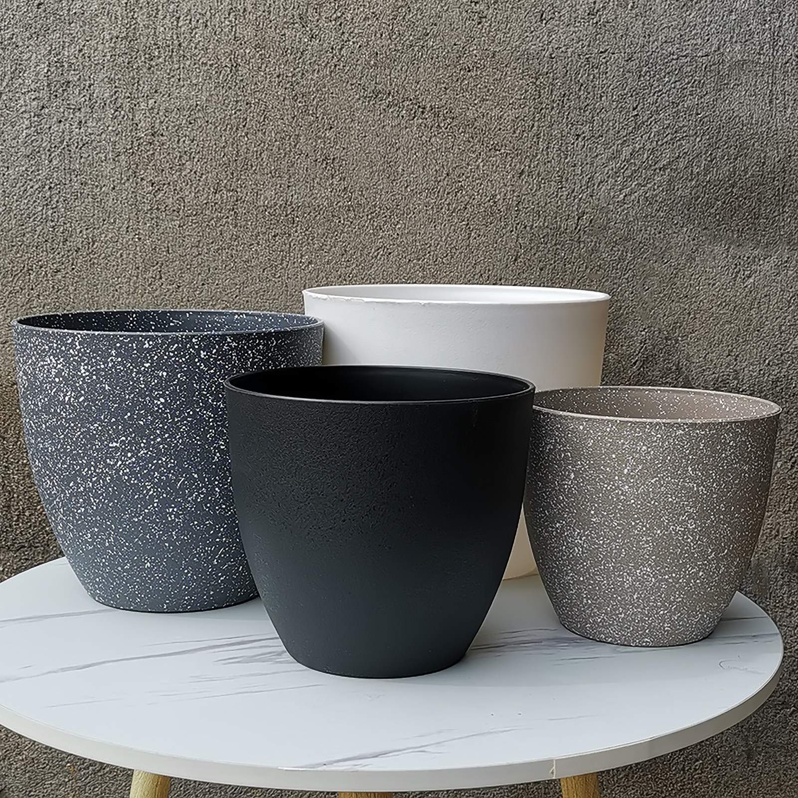 PERZOE Plastic Flower Pot Modern Bonsai Pot Flowerpot Balcony Indoor Outdoor Tree Planter Home Decoration Supplies-2#