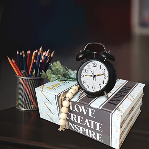 ZOKAEL Decorative Book Decor - Set Includes 3 Hard Cover Books with Love Create Inspire Quote, Decorated with Twine and Beads and A Faux Leaf. A Great Gift Idea