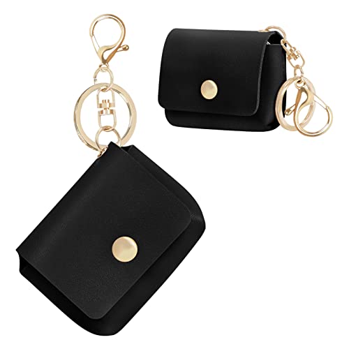 Toplive Compatible with AirPods Pro Case, PU Leather Shockproof Protective Case Cover for AirPods Pro with Keychain and Clasp -Black