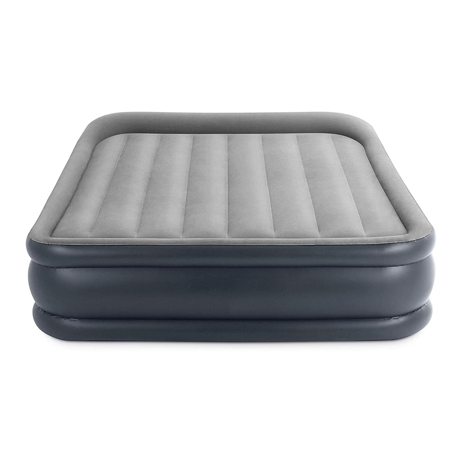 Intex 64135ED Dura-Beam Plus Deluxe Pillow Rest Air Mattress: Fiber-Tech β Queen Size β Built-in Electric Pump β 16.5in Bed Height β 600lb Weight Capacity