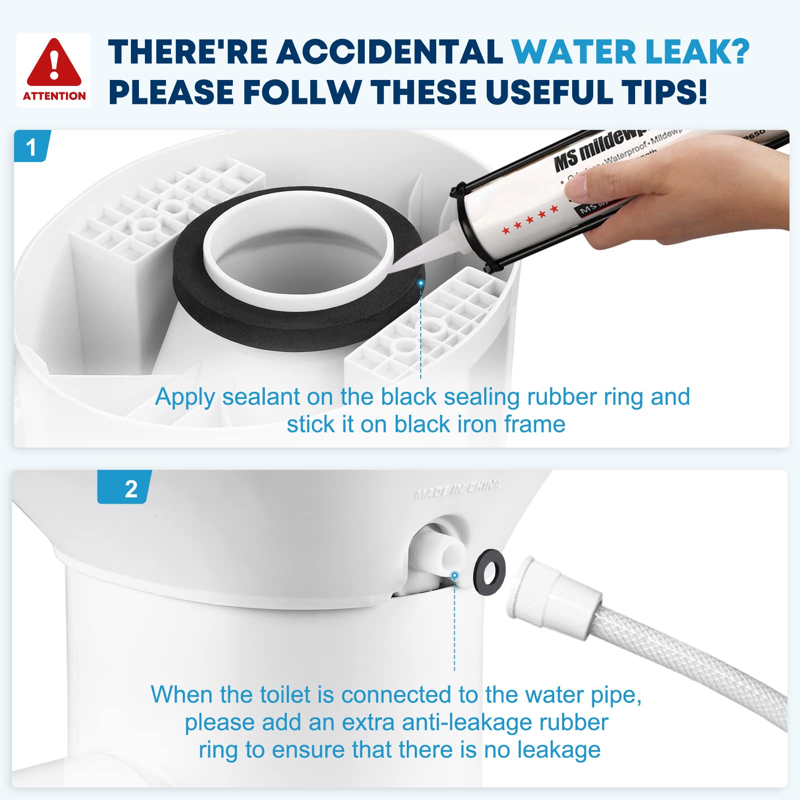 Kohree Gravity Flush Toilet RV Foot Pedal High Toilets 19.7 Inch Height Tall Profile White