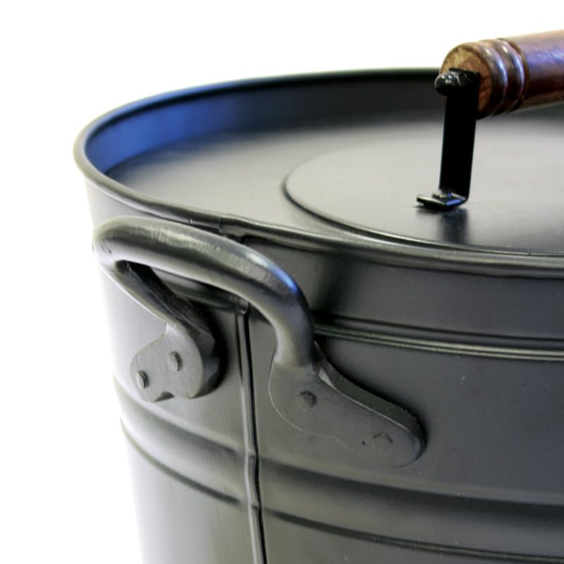 Pilgrim Home and Hearth 19504 Air Insulated Ash Bucket, 14.75″D x 12.25″W x 13″H, 7 lbs, Black