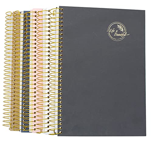 Yansanido Large Spiral Notebook, 5 Pcs B5 Thick Paper Hardcover 7mm College Ruled 5 Colors 150 Sheets -300 Pages Journals for Study, Work, Travel and Notes (5 Color)