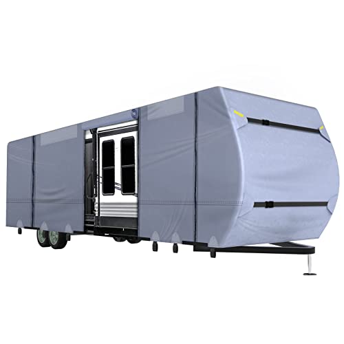 Weize Travel Trailer RV Cover - 5 Layers 300D Oxford Camper Cover,Suitable for 24'1''-26' Motorhomes, with Tire Cover,Waterproof Protection and Anti-UV