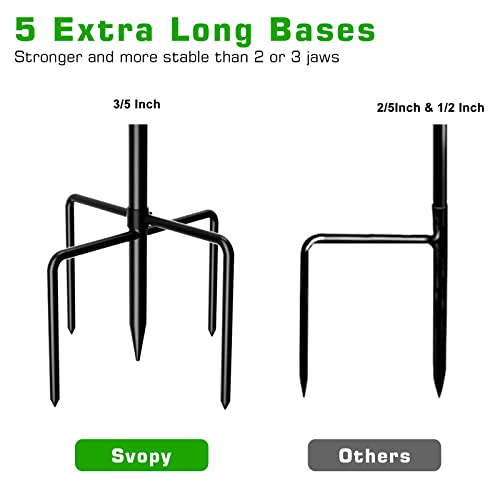 SVOPY 2Pack Double Shepherds Hooks for Outdoor 76 Inch Bird Feeder Pole with 5 Prongs Base, Adjustable Heavy Duty Garden Hook for Hanging Bird Feeder,Wedding Decor,Plant Baskets