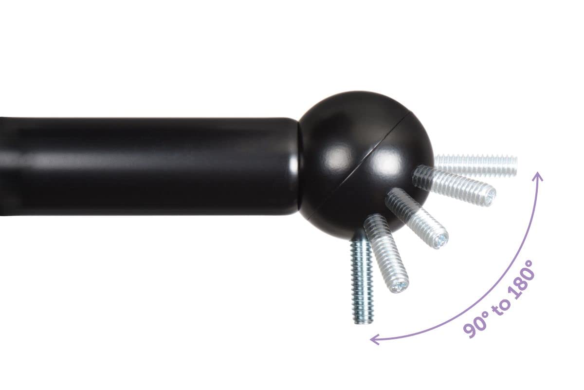 Ivilon Bay Window Curtain Rod Corner Connector - for Rods of 5/8 to 1-1/8 Inch - Oil Rubbed Bronze