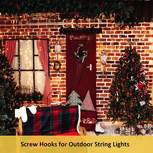 RELBRO 50 Pcs Screw Hooks, 1-1/4 Inch Bronze Cup Hooks Screw in Mug Hooks Metal Heavy Duty Screw Wood Wall Ceiling Hooks Plant Hooks Indoor Outdoor for Utensils Baskets Lights Wreaths