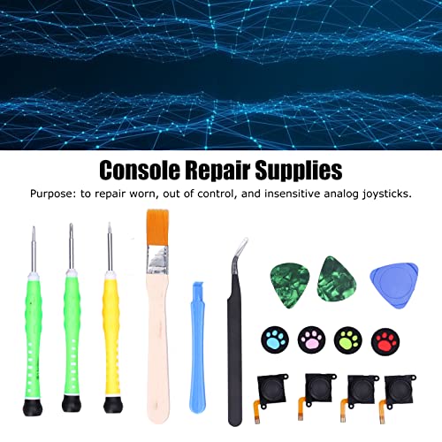 VLIZO Joystick Replacement Repair Kit,QM2107094 Game Console Repair Kit Joystick Replacement Part Tool with Tweezers Screws for Switch,Replace Game Console Joystick