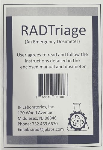 RADTriage Model50 Radiation Dosimeter & Self-indicating Instant Radiation Alert Dosimeters Practically Non-Destructible, Tamper Resistant, Tamper Evident Highly Reliable & Robust Emergency Dosimeter