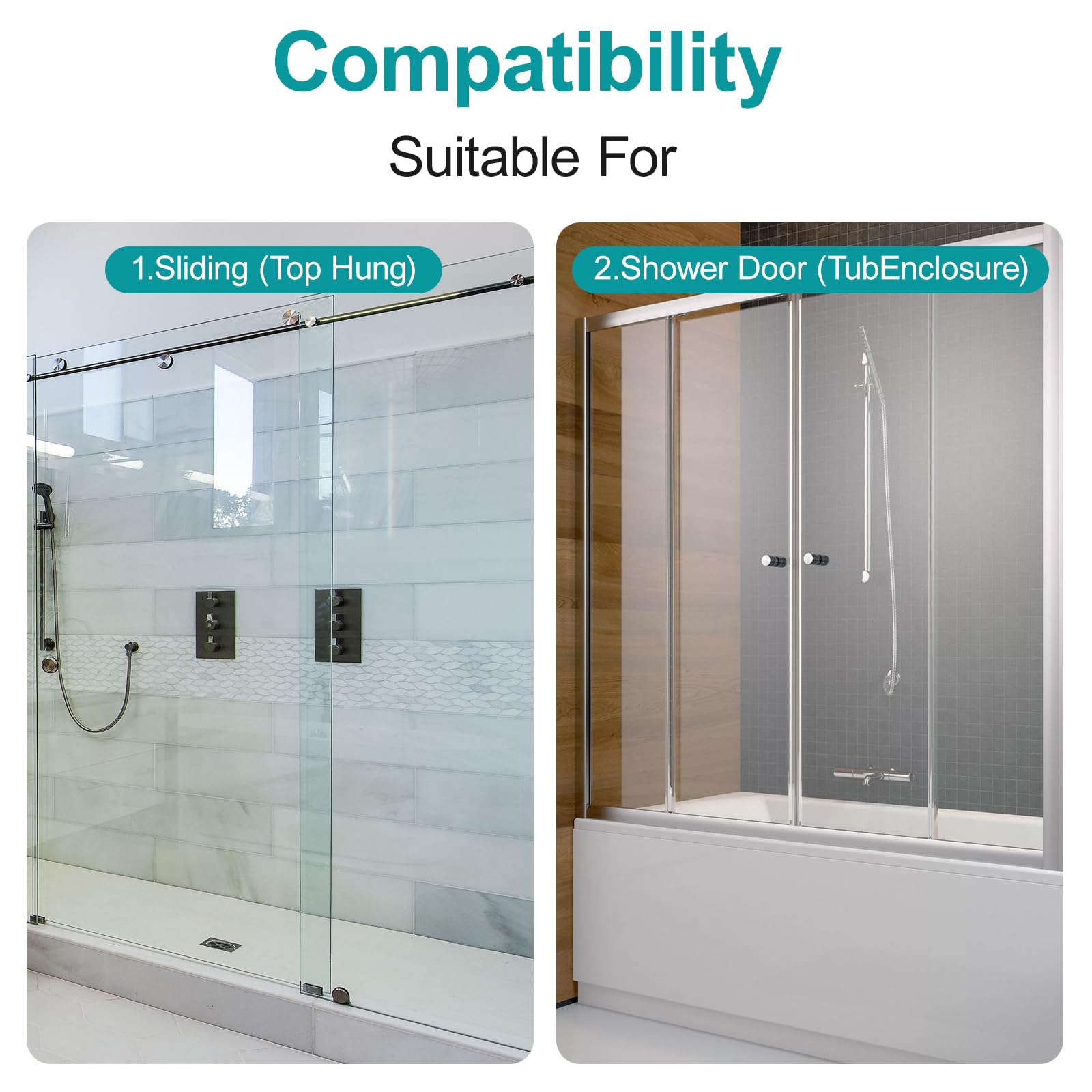 VYH M6219 Sliding Shower Door Bottom Guide for Sliding Shower Door (Top Hung) Shower Door Guide, 1/2 in Channels for Glass Shower Door Plastic Guide M6219(1 Pack