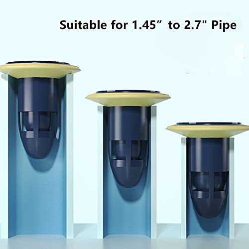 Shower Floor Drain Backflow Preventer Valve Sewer Core Drainage Insert Drain Plug Hair Catcher Gas Sealer Floor Strainer Trap Seal (Black-2Pack)