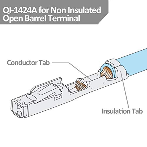 Qibaok Open Barrel Terminal Crimper Plier Tool for Molex Style DELPHI AMP TYCO Crimping Terminals 24-14 AWG