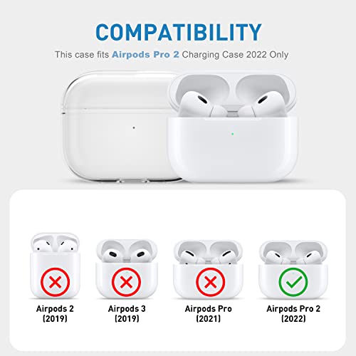 Valkit Compatible Airpods Pro 2nd Generation Case, Clear Soft TPU AirPods Pro 2 Case Cover for Women Men Transparent Protective Shockproof iPods Pro 2 Case Skin for Airpods Pro 2nd Gen 2022