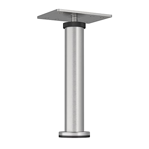 Richelieu Hardware 64217150155 5 15/16 in (150 mm) Round Furniture Leg with Levelling Glide, Satin Nickel