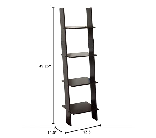 Zenna Home Ladder Style Bathroom Linen Tower, Espresso