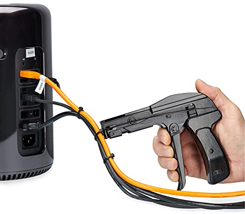 RVR Zip Tie Install Tool - Powerful Tension with Built-In Flush Cutter, All Metal, Adjustable, Comfort Grip, Spring Loaded Lightweight Cable Tie Gun, 6" for Nylon Ties up to 1/4”- Black
