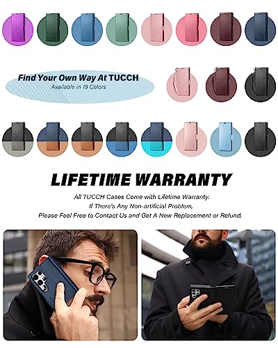 TUCCH Wallet Case for Galaxy S23 Ultra 5G, [TPU Shockproof Interior Case] Kickstand [RFID Blocking] Card Slot, Magnetic PU Leather Folio Cover Compatible with Galaxy S23 Ultra 5G 6.8-Inch 2023, Black