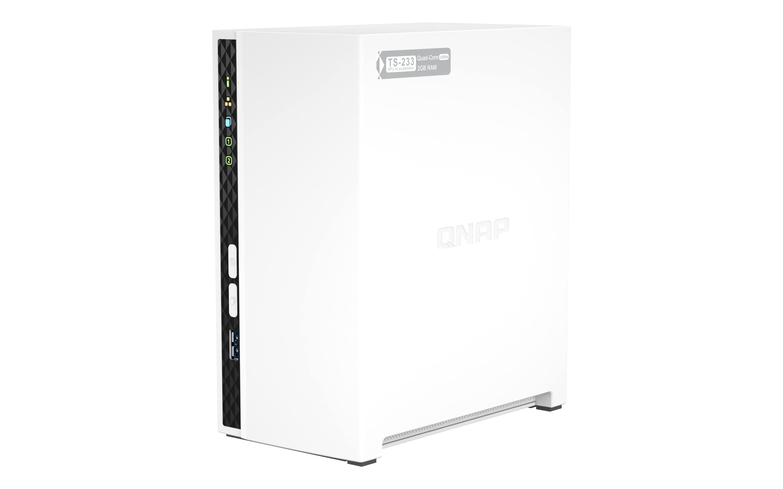 QNAP TS-233-US 2 Bay Affordable Desktop NAS with ARM Cortex-A55 Quad-core Processor and 2 GB RAM, 16TB Bundle with 2X 8TB Seagate IronWolf