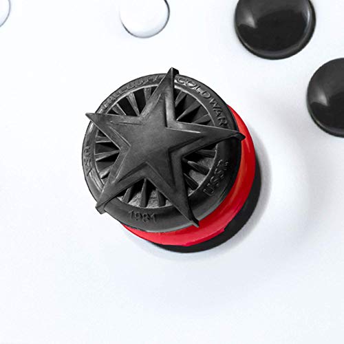 KontrolFreek Call of Duty: Black Ops Cold War Performance Thumbsticks for Xbox One and Xbox Series X | 2 High-Rise, Convex | Black/Red