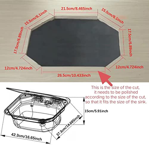 RV Sink Kitchen Bar Sink RV Stainless Steel Hand Wash Basin Sink with Folded Faucet Tempered Glass Lid Washbasin for Camper, Trailer, Caravan, RV, Home, Cafe, Bar, Boat