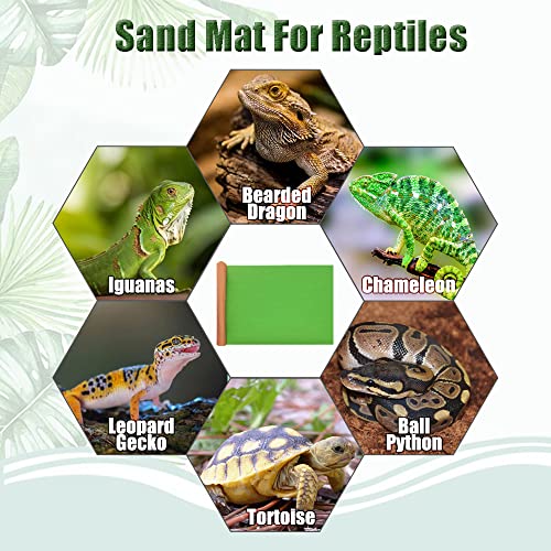 Tfwadmx Reversible Reptile Carpet 11.8" x 19.7" Terrarium Bedding Substrate Liner Reptile Mat Cage Supplies Bearded Dragon Floor Mat for Lizard Turtle Snake Gecko Chamelon Iguana