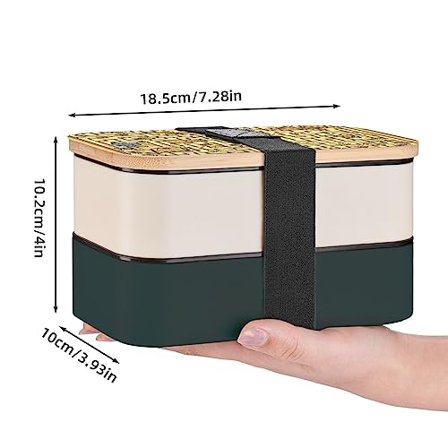 Treasure Maze Adult Lunch Box, Bento Box, With Cutlery Set Of 3, 2 Compartments, Rectangular, Lunch Box For Adults