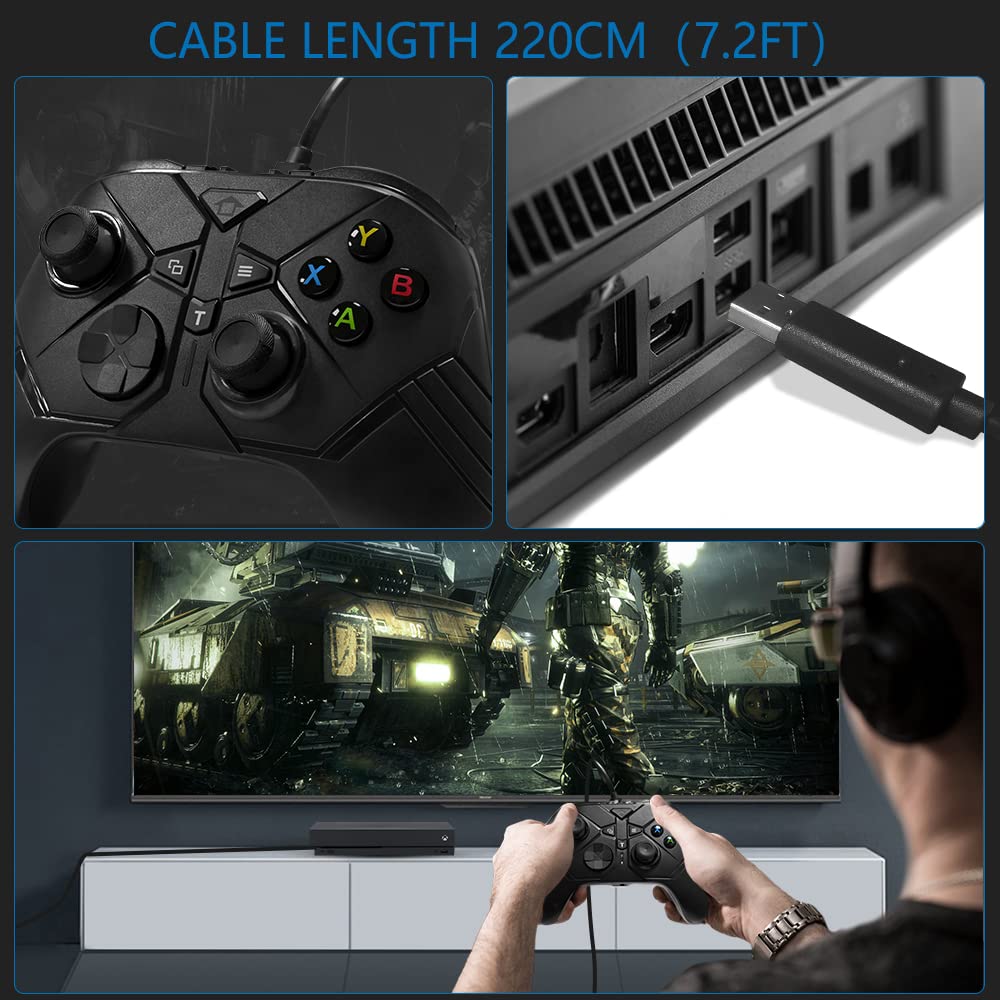 RIDAC Enhanced Wired Controller Compatible with Xbox One/One X/One S/One Series X/S Console and PC(Win7/8/10), Wired Video Game Controller, Gaming Controller
