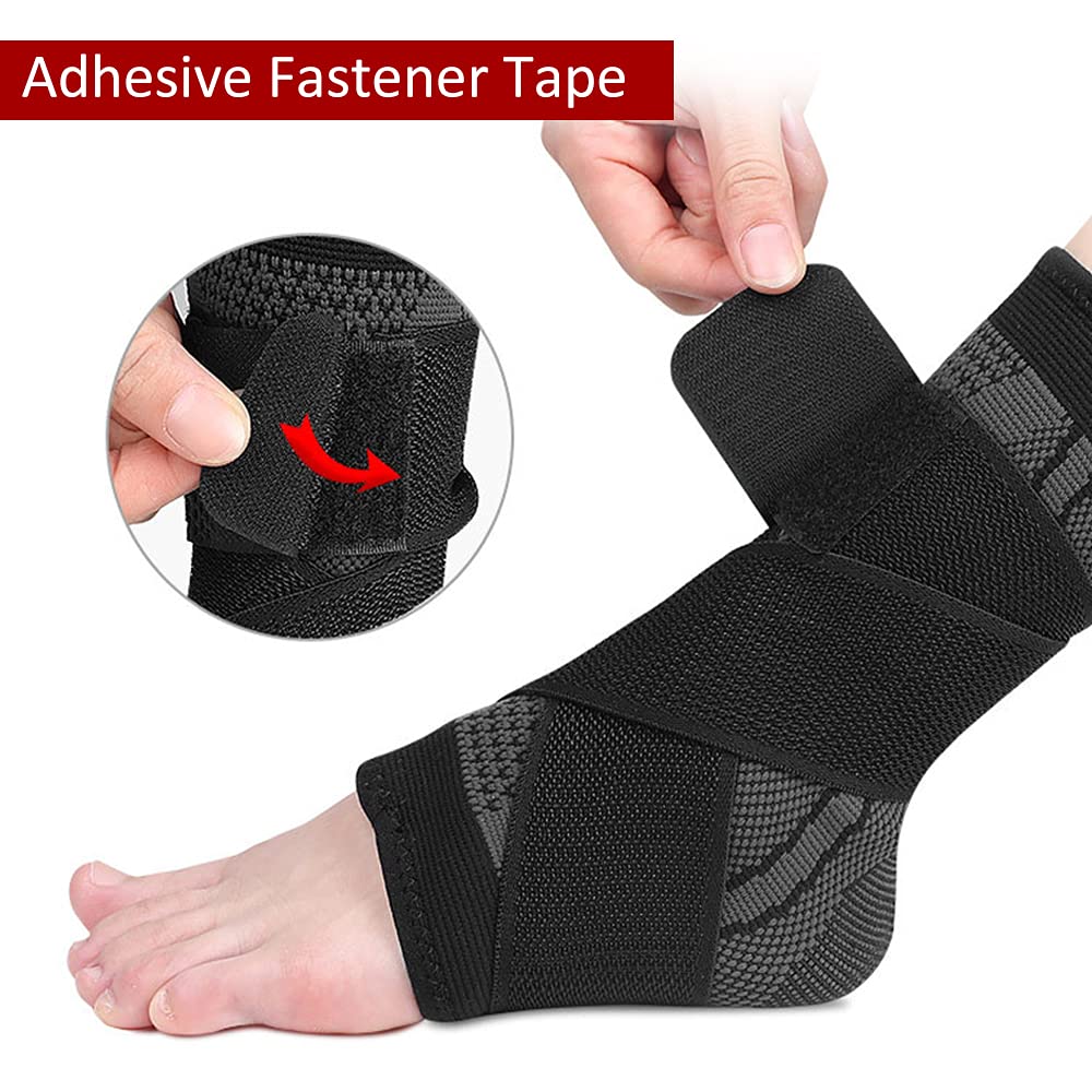 MengK 1pc Ankle Support Brace Breathable Adjustable Ankle Sleeve Wrap for Sprains Injury Recovery