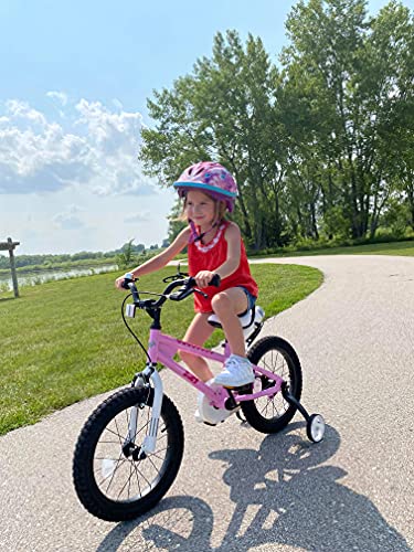 Joey Hopper Kids Bicycle with Training Wheels Pink 12 inch with Tire to Tire