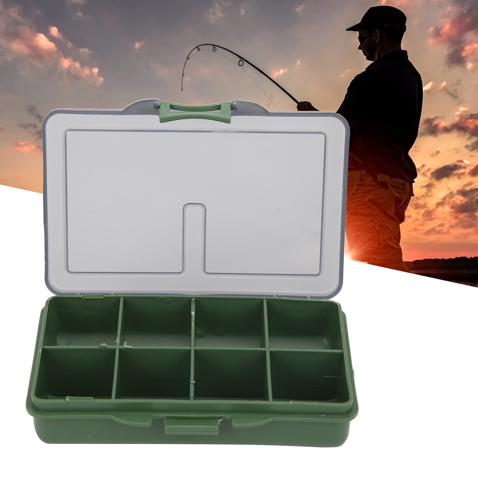 Mini Storage Box for Fishing, Easy Carry Tackle Storage Box Convenient Use 4.1x2.8x1.0 in for Organizing Fishing Accessories(8 cells)