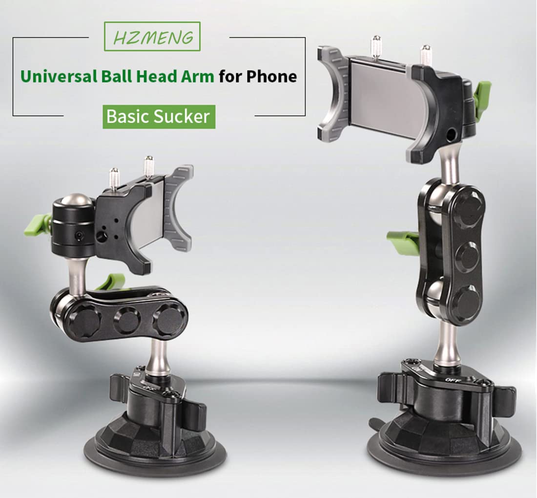 Universal Ball Head Arm for Phone 2023 New 360° Rotating Car Phone Holder Mount Ballhead Magic Arm Suction Cup Phone Holder for Car Dashboard Windshield Vehicle Sunroof