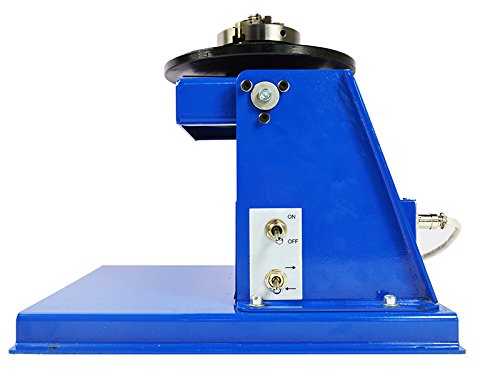 PreAsion 10KG Welding Positioner Turntable with 80mm Chuck Rotary Table Workbench 3 Jaw Chuck Diameter 180mm 0-90º for Circle Work Welding Equipment Positioning Welder 110V