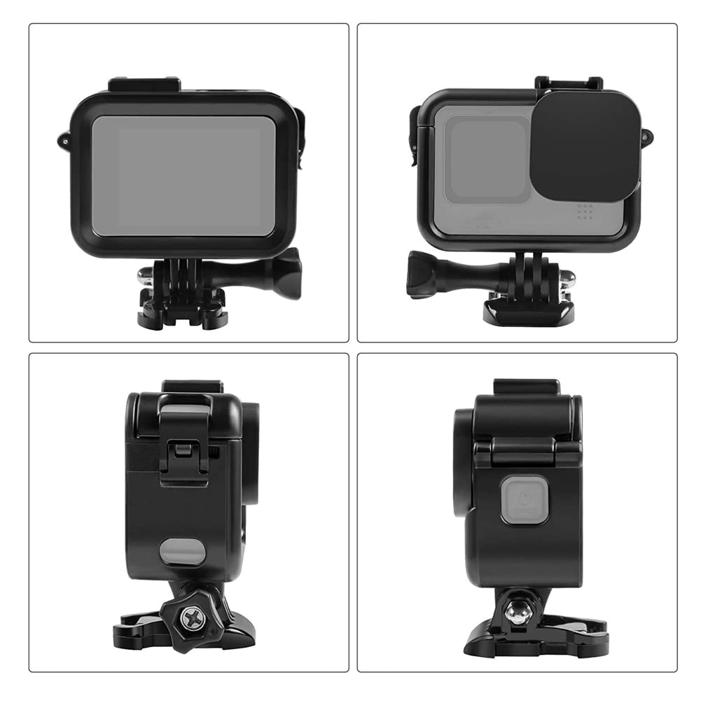 MEKNIC Housing Frame Case for GoPro Hero 9 Hero 10 Hero 11 Black Protective Housing Shell Cage Mount Accessories Action Camera Accessory Kit with Lens Cap