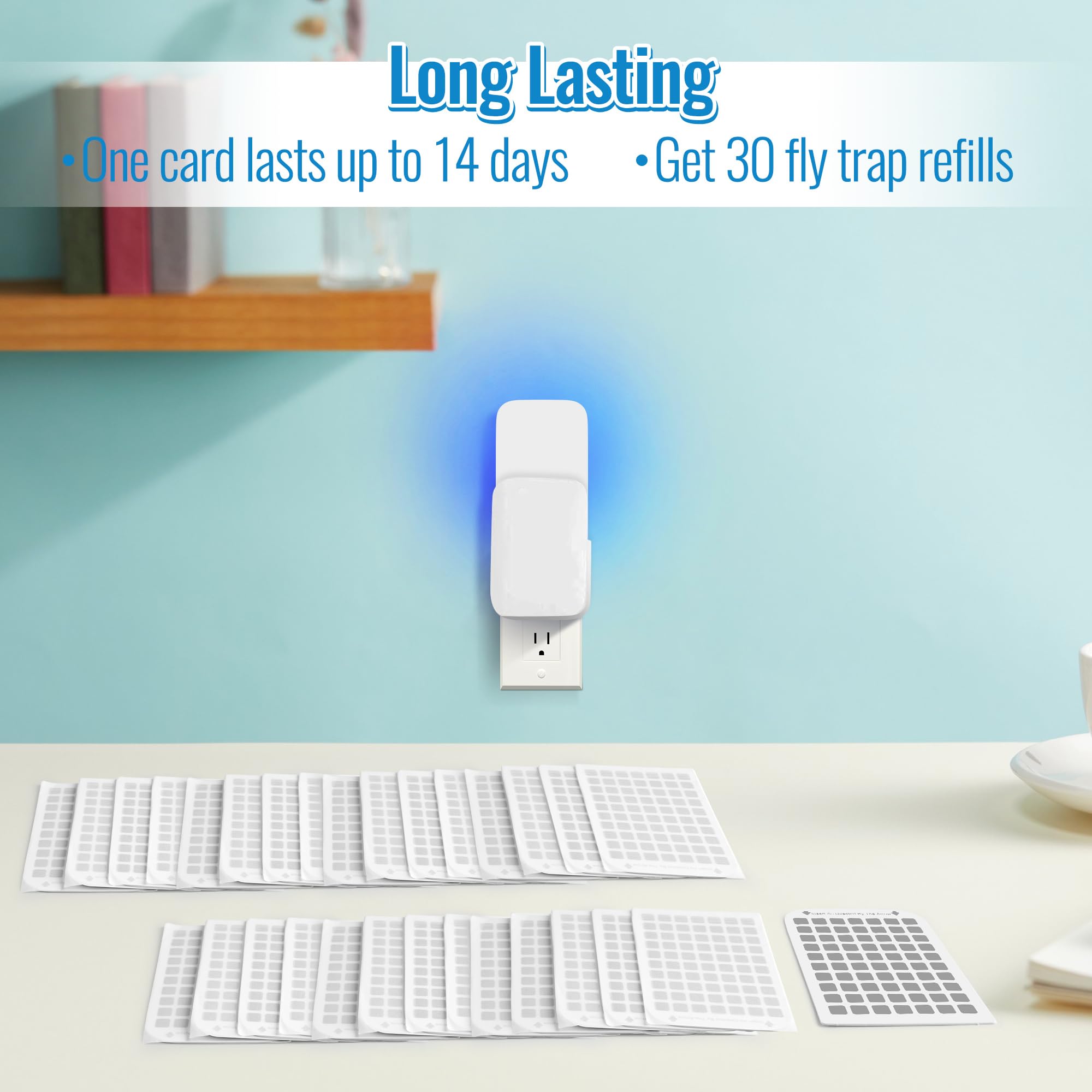 Qualirey 30 Pack Flying Insect Trap Refill Compatible with Mosalogic Fly Traps, Insect Trap Glue Board Refills, Replacement Sticky Glue Cards for Insect Bug Mosquito Gnat Fruit Fly Trap Indoors, Gray