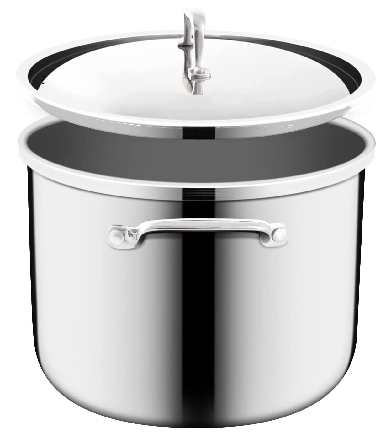 Nuwave Designs-Tri-Ply 18/10 Entire Stainless Steel Stockpot With Lid, Commercial Grade, Free of PTFE PFOA PFOS,10-Yeär Wärranty(8QT)