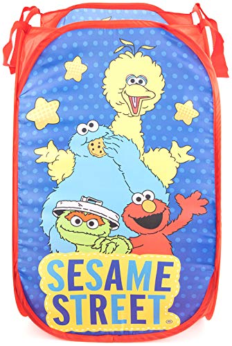 Jay Franco Sesame Street Pop Up Hamper - Mesh Laundry Basket/Bag with Durable Handles - Features Elmo & Cookie Monster (Official Sesame Street Product)