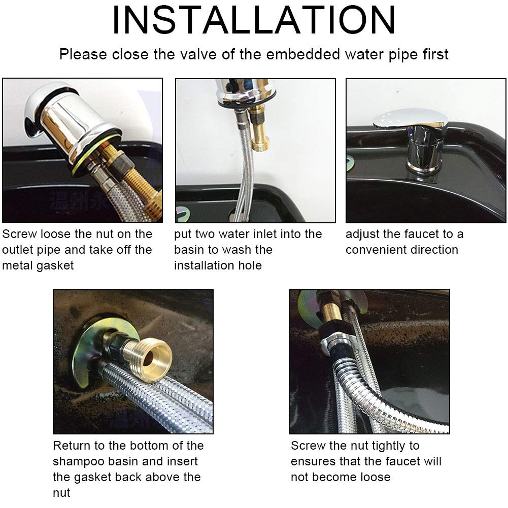 Shampoo Bed 70cm Faucet, Shampoo Bed Shower Head Shampoo Bed Chair Valve, Hair Salon Accessories