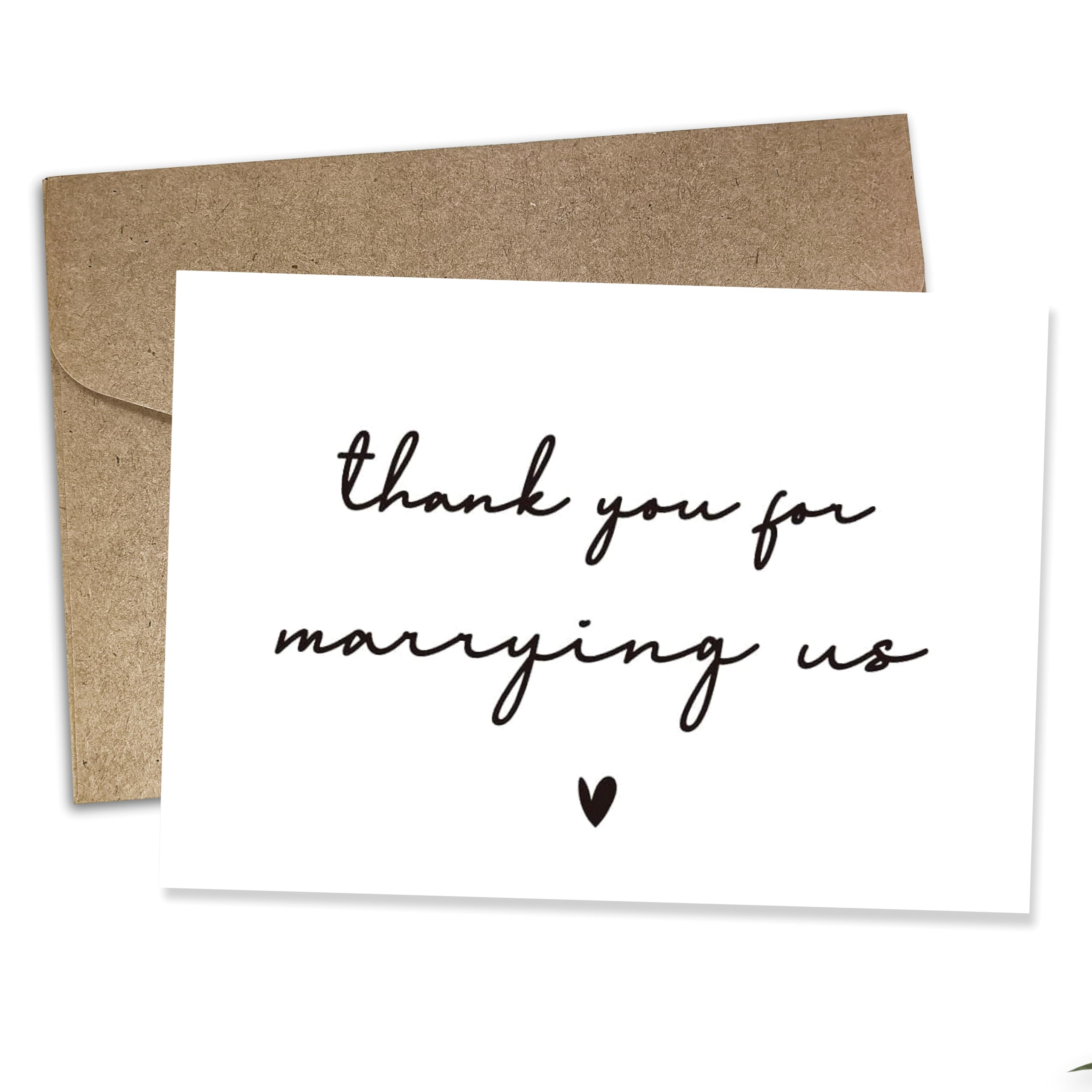 WeddingGiftsWedding 6 Pieces Wedding Day Card, Thank You for Marrying Us, Thank You Card for Officiant, Priest, Minister, Judge, Pastor Gifts. (Thank You B)