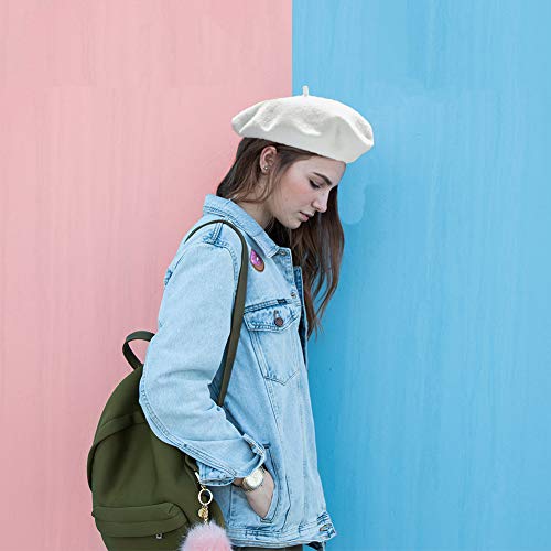 Jolbndcv 5 PCS Beret Hat French Beanie Hat Outdoor Hat Winter Hat Fashion Lady Hat（White, Gray, Black, Red, Khaki）