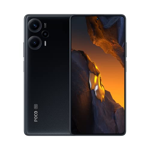 Xiaomi Poco F5 5G + 4G LTE 256GB + 12GB Global Version Unlocked 6.67" 120Hz 64Mp Triple Camera (Tmobile Mint Tello Metro USA Market) + (w/Fast Car 51W Charger Bundle) (Black (Global))