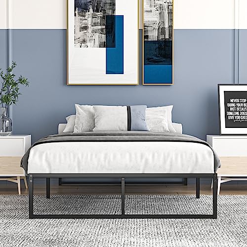 VECELO 14 Inch Queen Size Metal Platform Bed Frame,Industrial(2 Set)