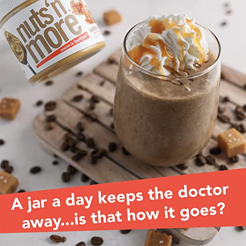 Nuts ‘N More Salted Caramel Peanut Spread, All Natural Snack, Low Carb, Low Sugar, Gluten Free, Non-GMO, High Protein Flavored Nut Butter (15 oz Jar)