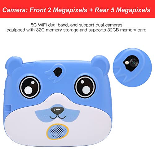 soobu HD Tablet, Kids Tablet Dual Band US Plug 100‑240V Dual Camera 32GB ROM 5000mAh for Ebook (US Plug)