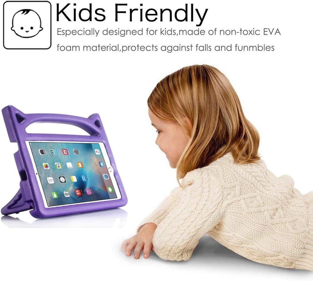 iPad Mini 6 Case for Kids : Safe Shockproof Protection for 8.3 inch Kid Proof + Ultra Lightweight + Comfort Grip Carrying Handle +Folding Stand-Purple