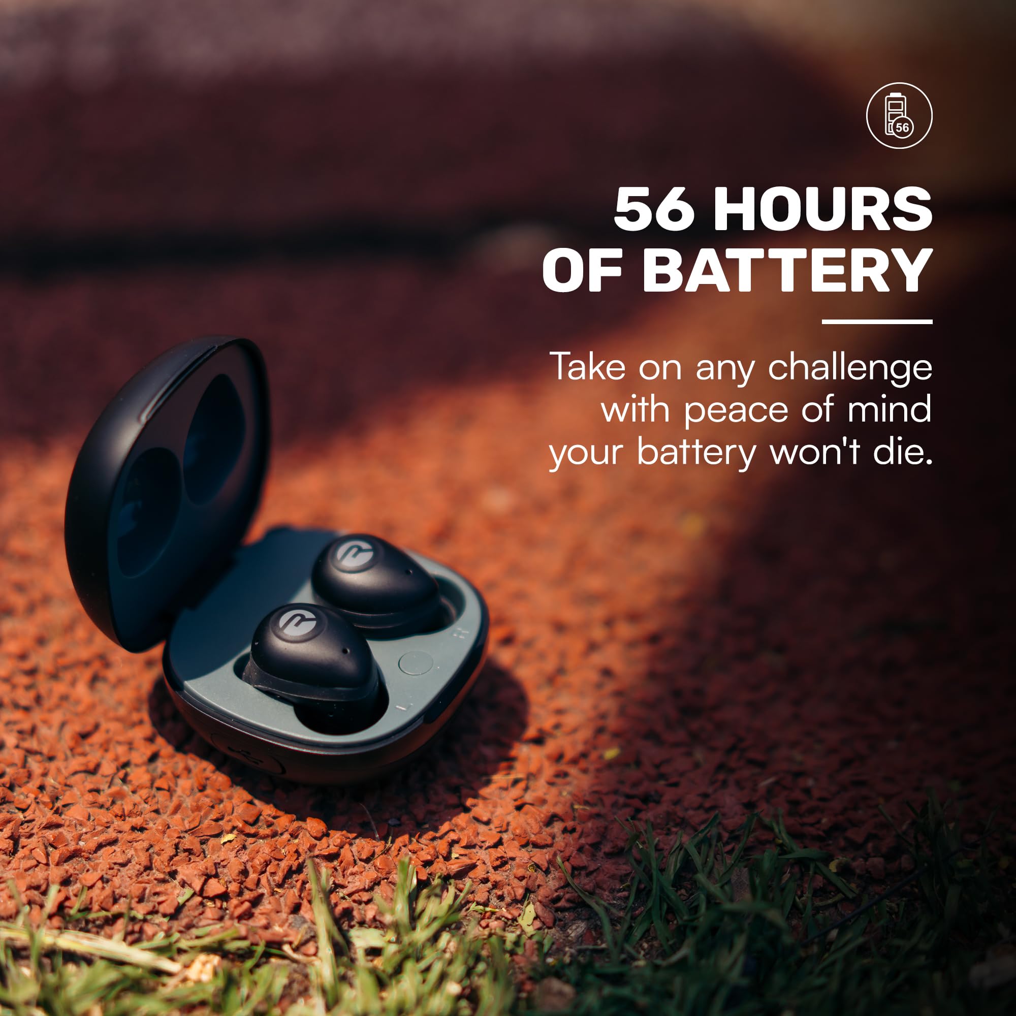 Raycon Fitness Bluetooth True Wireless Earbuds with Built in Mic 54 Hours of Battery IPX7 Waterproof and Charging Case with Talk, Text, and Play Bluetooth 5.2 Portable Sport (Electric Blue)