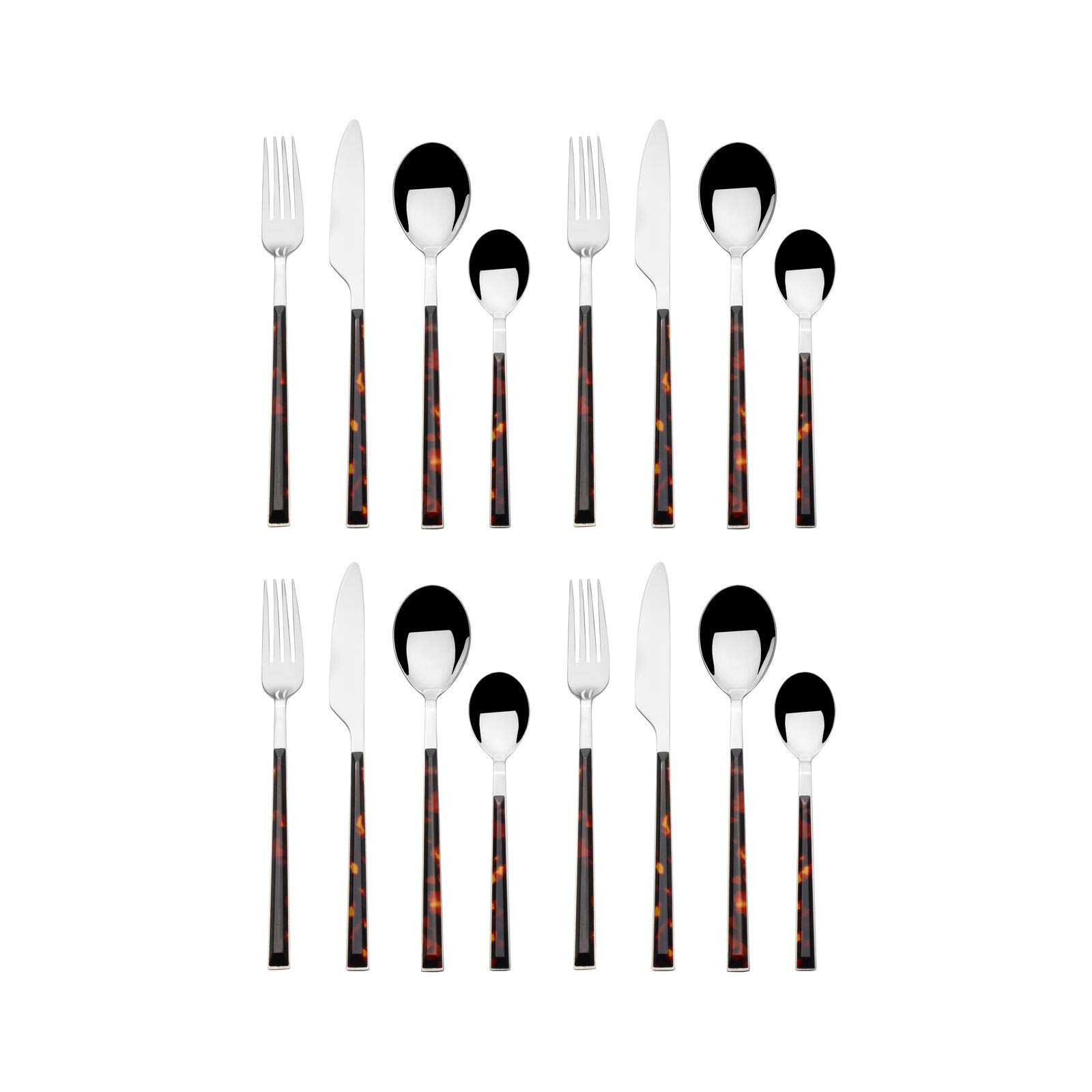 Mikasa Tortoise 18/10 Stainless Steel 16-Piece Flatware Set, Service For 4