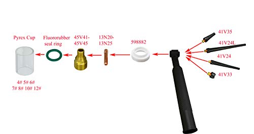 RIVERWELD TIG Collets 13N23 (3/32" & 2.4mm Orifice) Fit DB PTA SR WP 9 20 25 TIG Welding Torch 10pk