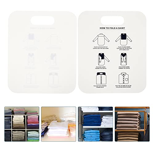 VICASKY Laundry Folder 2Pcs Shirt Folding Board Cardboard Clothes Folder PP Simple Laundry Folding Helper Tool Board T Shirts Dress Shirts(White) Laundry Organization