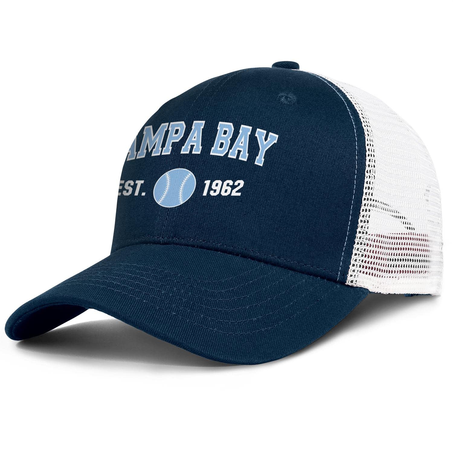 Mens Womens Tampa Bay Classic Baseball Cap Navy-Blue Cotton Trucker Dad Hat