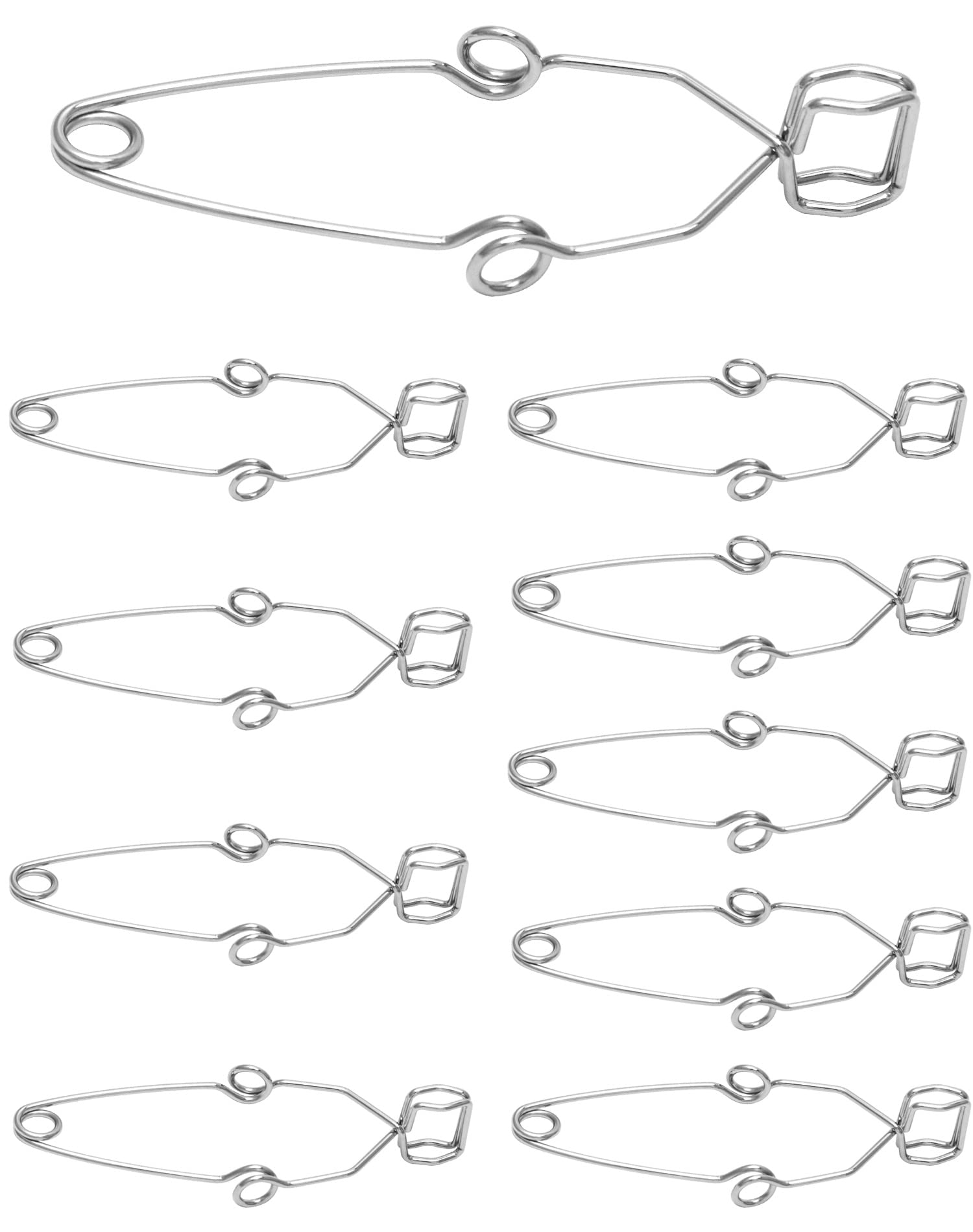 QWORK Lab Test Tube Clamp, 10 Pcs Chrome-Plated Spring Test Tube Clip with Finger Grip, 14.5cm(5-11/16in) Experiment Testing Holder Tool